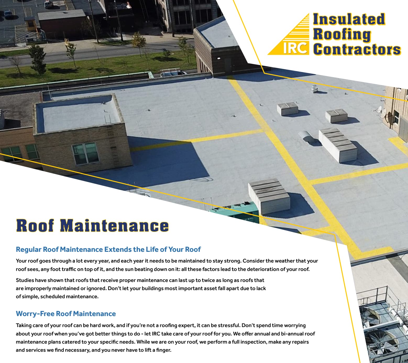 Roofing Maintenance | IRC | Insulated Roofing Contractors